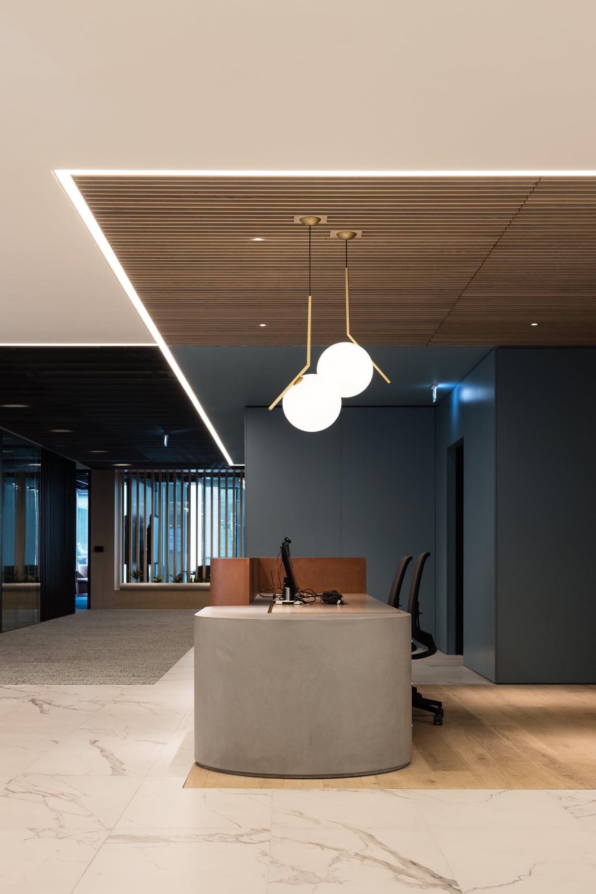 Two-toned Polished Concrete Concierge Desk - Concrete Fair